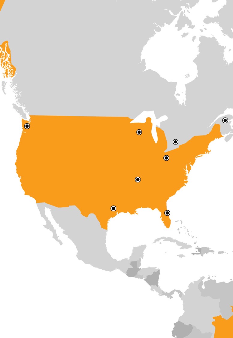 Supply Map | Lignosulfonates - The Plaza Group
